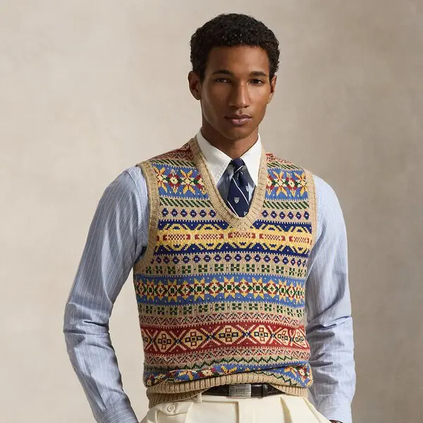 Ralph Lauren Fair Isle Cotton-linen Sweater Vest
