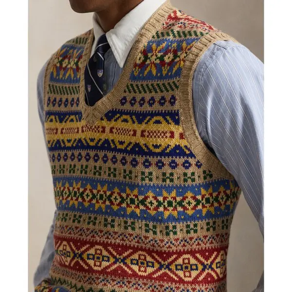Ralph Lauren Fair Isle Cotton-linen Sweater Vest