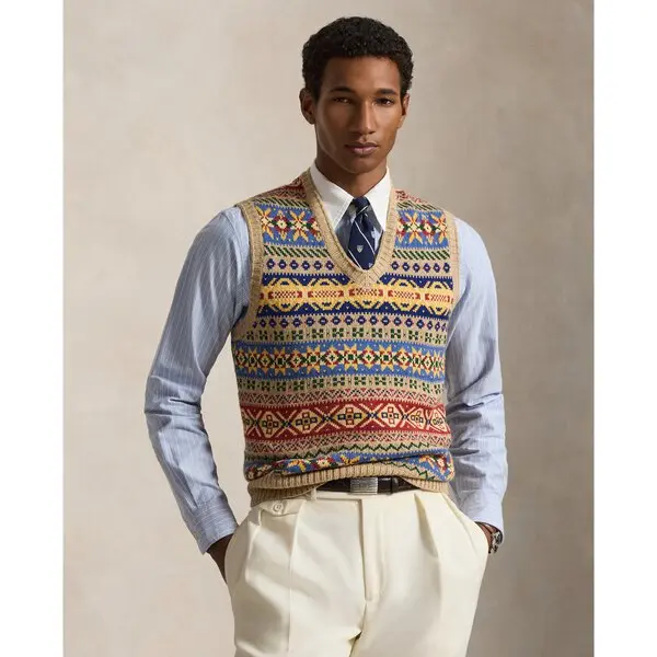 Ralph Lauren Fair Isle Cotton-linen Sweater Vest