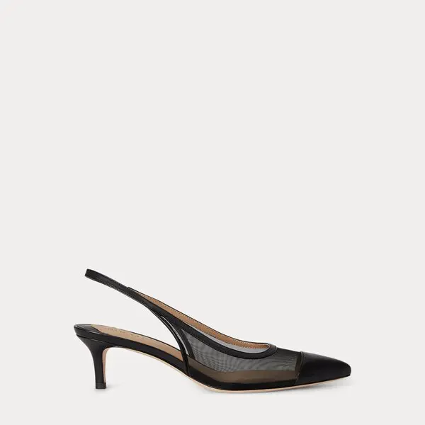 Ralph Lauren Lolah Ii Mesh & Nappa Slingback Pump - Black