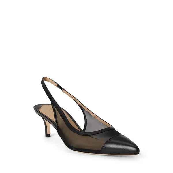 Ralph Lauren Lolah Ii Mesh & Nappa Slingback Pumps - Black