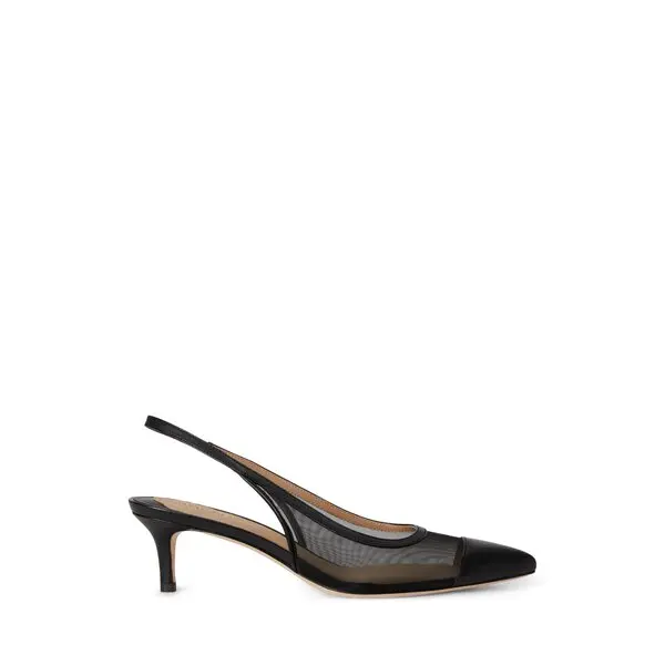 Ralph Lauren Lolah Ii Mesh & Nappa Slingback Pumps - Black