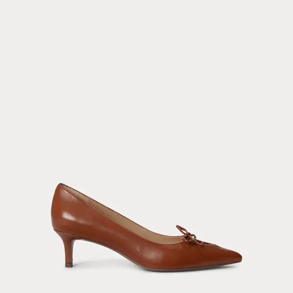 Ralph Lauren Adrienne Lace-up Nappa Leather Pump - Lauren Tan