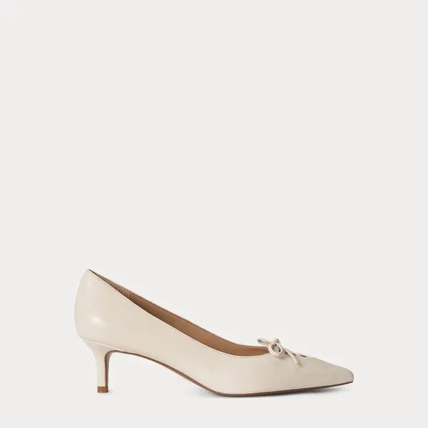 Ralph Lauren Adrienne Lace-up Nappa Leather Pump - Soft White