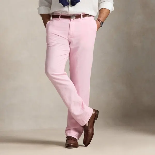 Ralph Lauren Bedford Classic Fit Linen-cotton Pant - Carmel Pink
