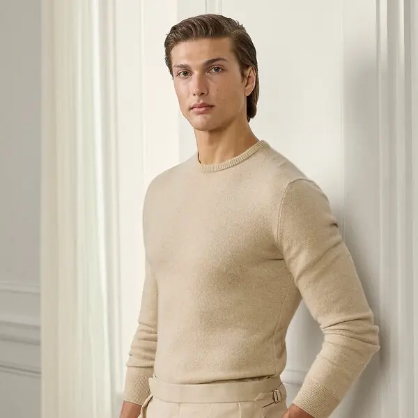 Ralph Lauren Cashmere Crewneck Sweater - Champagne Melange