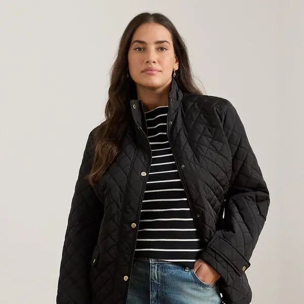 Ralph Lauren Diamond-quilted Mockneck Jacket - Black
