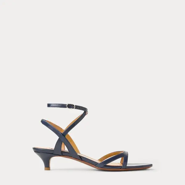 Ralph Lauren Clarke 35 Mm Calfskin Sandal - Lux Navy