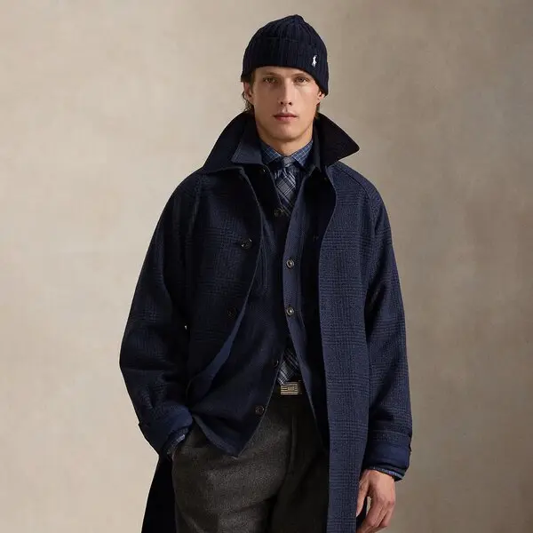 Ralph Lauren Reversible Balmacaan Coat - Bright Navy/navy
