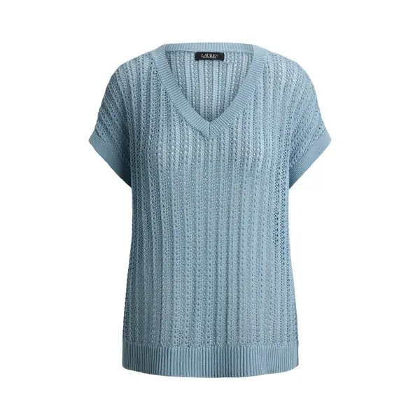 Ralph Lauren Cotton-blend Mesh Short-sleeve Sweater - Blue Note