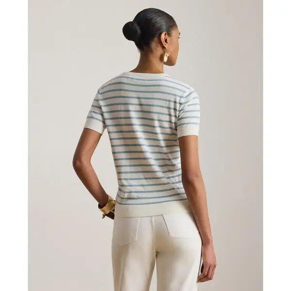 Ralph Lauren Striped Cotton Short-sleeve Sweater