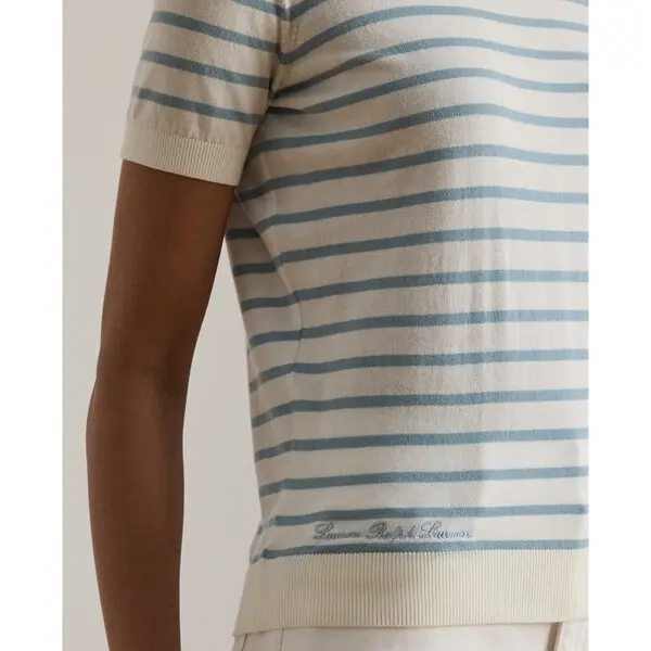 Ralph Lauren Striped Cotton Short-sleeve Sweater