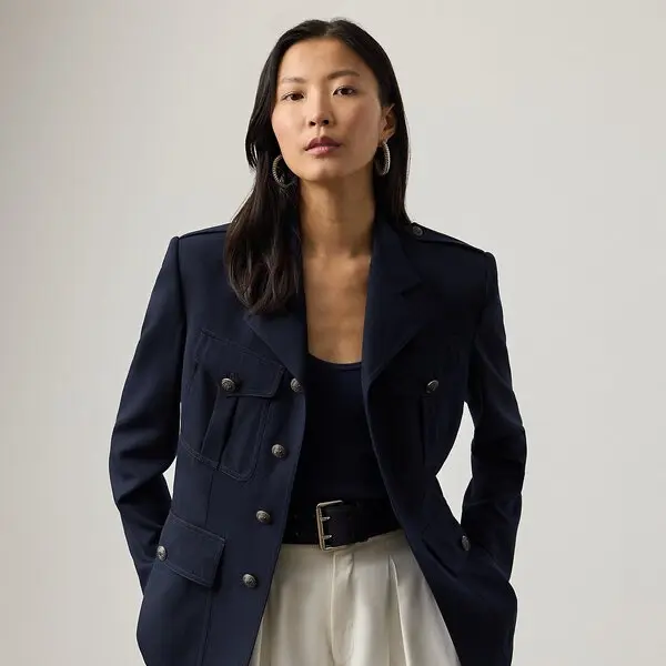 Ralph Lauren Annabeth Grain De Poudre Jacket - Icon Navy