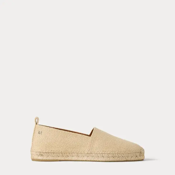 Ralph Lauren Bosworth Silk Herringbone Espadrille - Sand
