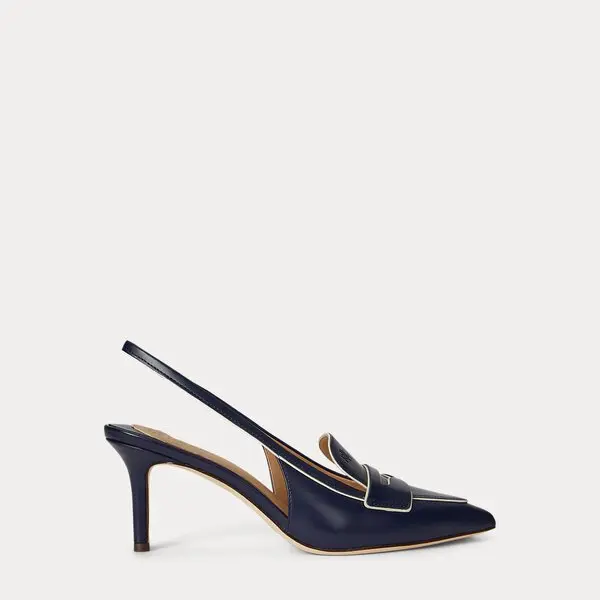 Ralph Lauren Khloe Slingback Loafer Pump - Refined Navy/soft White