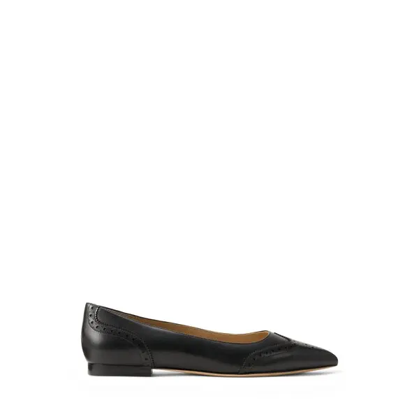 Ralph Lauren Loraine Perforated Leather Ballet Flat