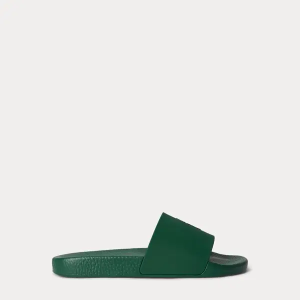 Ralph Lauren Signature Pony Slide - Forest/deckwash White