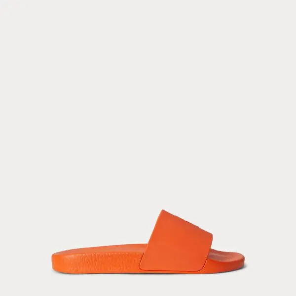 Ralph Lauren Signature Pony Slide - Orange/deckwash White