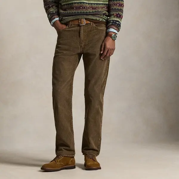 Ralph Lauren Straight Fit Corduroy Trousers - Brown Soft Fade