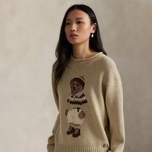 Ralph Lauren Polo Bear Rollneck Sweater - Dark Almond Marl