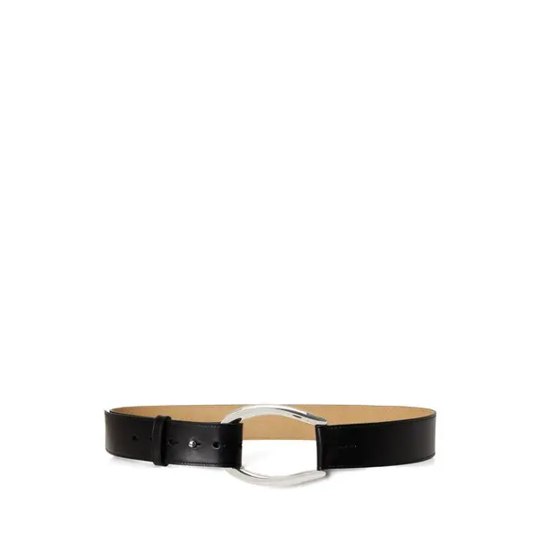 Ralph Lauren Stirrup Buckle Leather Belt - Black