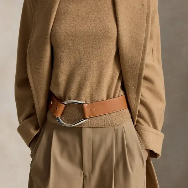 Ralph Lauren Stirrup Buckle Leather Belt - Cuoio