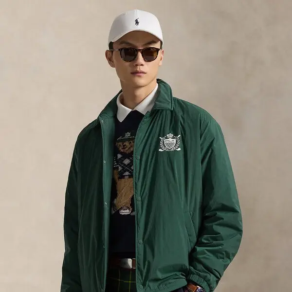 Ralph Lauren Crest-print Coach’s Jacket - Moss Agate