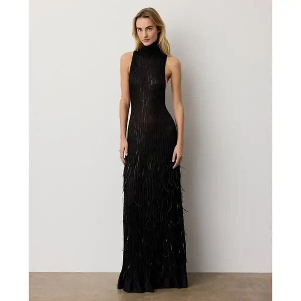 Ralph Lauren Caya Embeished Sweater Evening Dress
