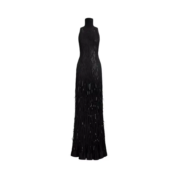 Ralph Lauren Caya Embeished Sweater Evening Dress