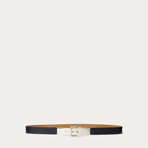 Ralph Lauren Calfkin Letter-opener Kinny Belt - Lux Navy