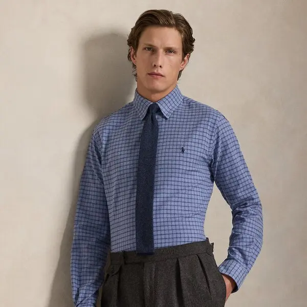 Ralph Lauren Classic Fit Performance Twill Shirt - Blue Heather Multi