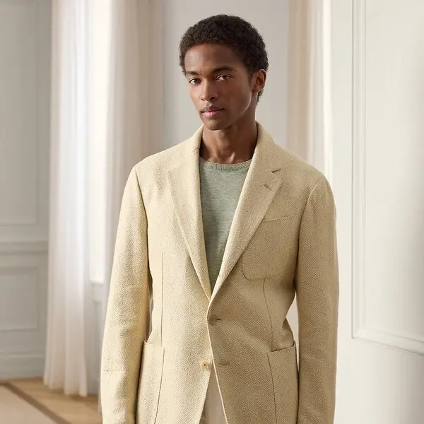 Ralph Lauren Hadley Hand-tailored Herringbone Jacket - Sand