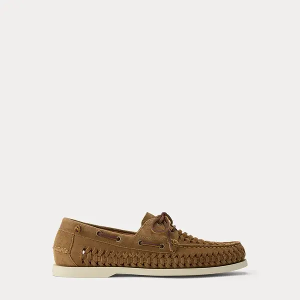 Ralph Lauren Merton Woven Suede Boat Shoe - Desert Tan