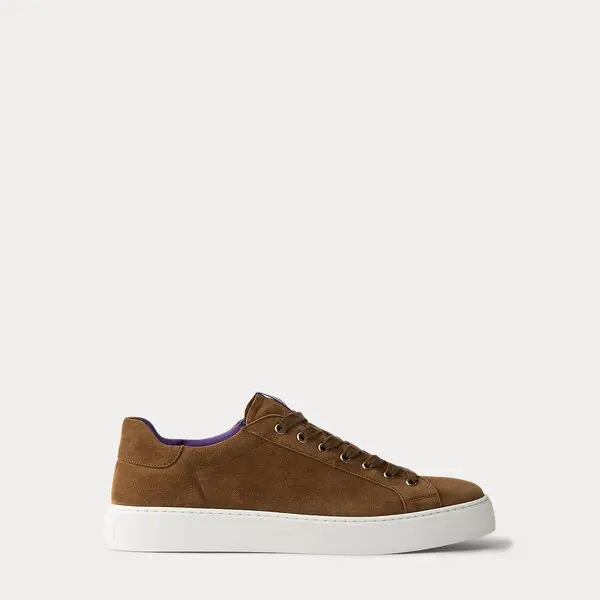 Ralph Lauren Severn Calf-suede Sneakers - Chestnut Brown