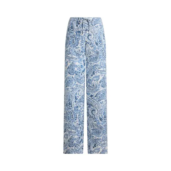 Ralph Lauren Paisley Linen Wide-leg Pants