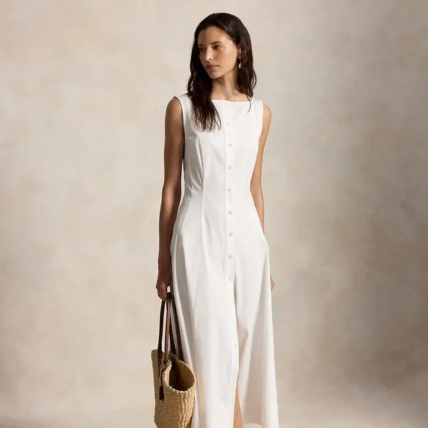 Ralph Lauren Paneled Cotton Dress - White