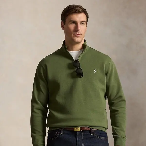Ralph Lauren Double-knit Quarter-zip Pullover - Supply Olive