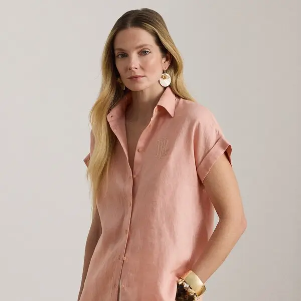 Ralph Lauren Relaxed Fit Linen Shirt - Pink Rhodonite