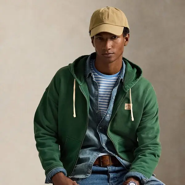 Ralph Lauren Relaxed Fit Loopback Fleece Hoodie - Grass Green