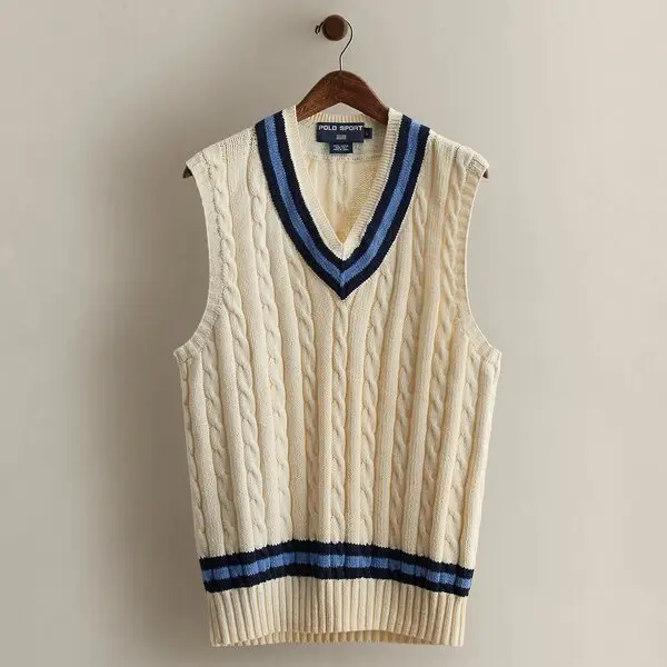 Ralph Lauren C. 1995 Poo Sport Sweater Vest - Cream