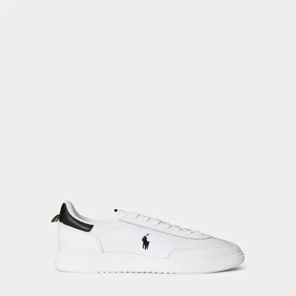 Ralph Lauren Bedford Leather-suede Sneaker - White/black