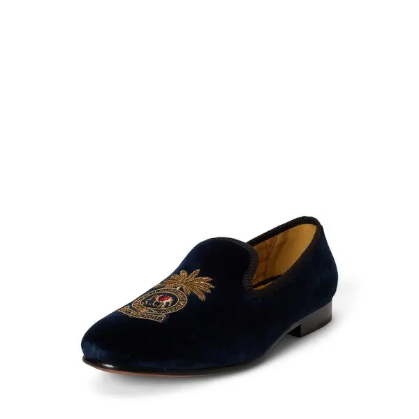 Ralph Lauren Paxton Crest Velvet Slipper