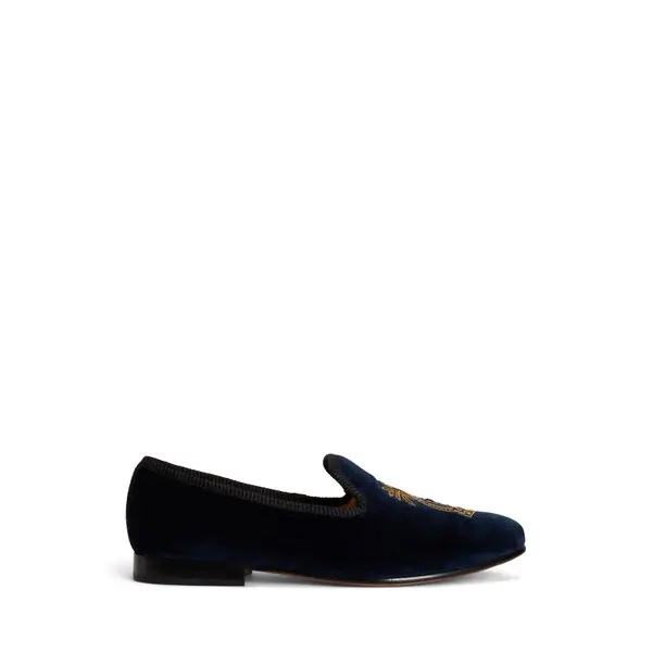Ralph Lauren Paxton Crest Velvet Slipper