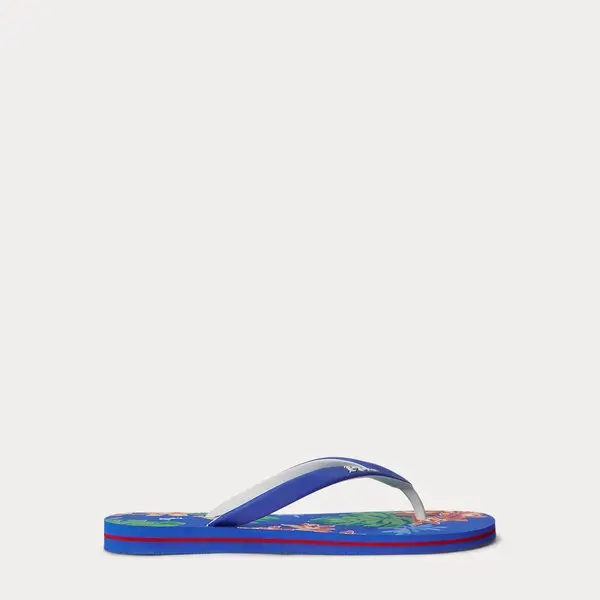 Ralph Lauren Bolt Tropical-print Flip-flop - Tropical Royal