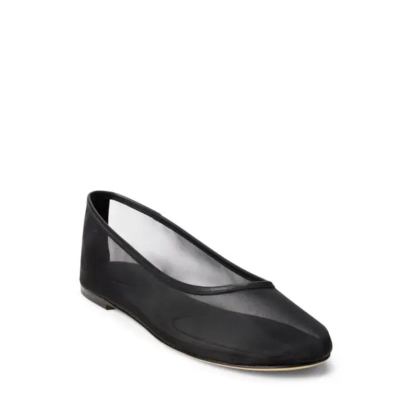 Ralph Lauren Jayna Leather-trim Mesh Flat