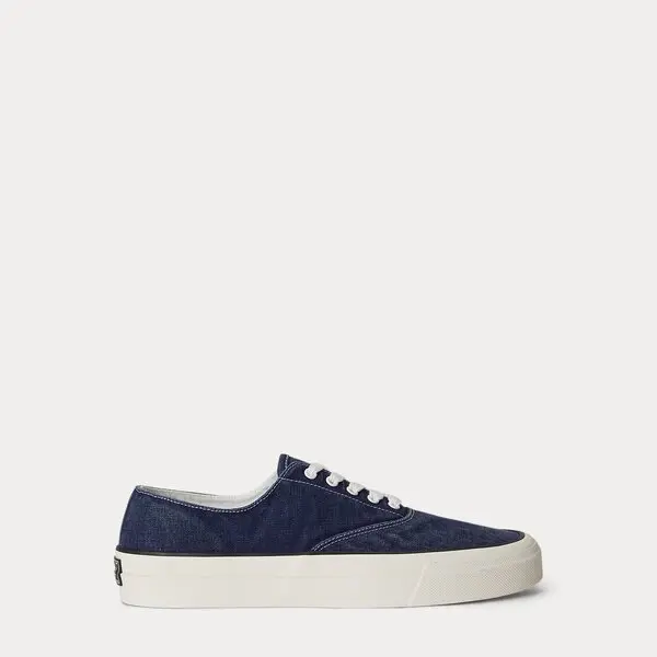 Ralph Lauren Keaton Washed Canvas Sneaker - Navy