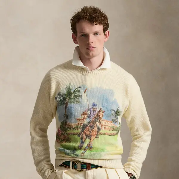 Ralph Lauren Cashmere Graphic Sweater - Cream Combo
