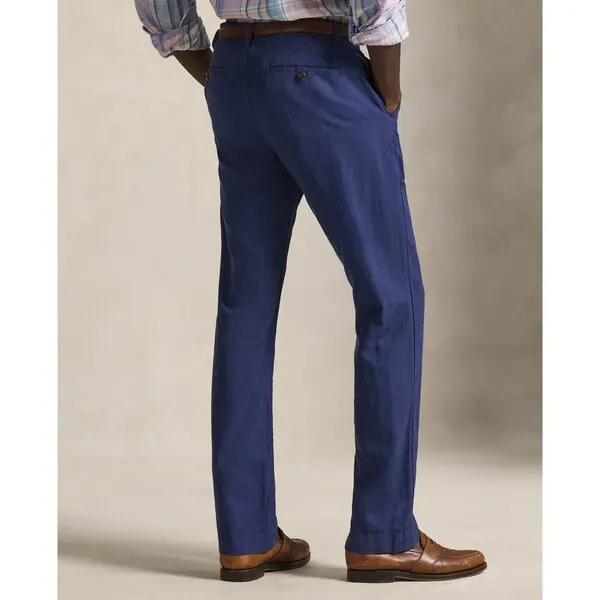 Ralph Lauren Bedford Classic Fit Linen-cotton Pant - Dusty Azure
