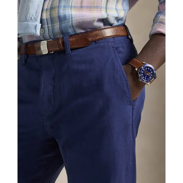 Ralph Lauren Bedford Classic Fit Linen-cotton Pant - Dusty Azure