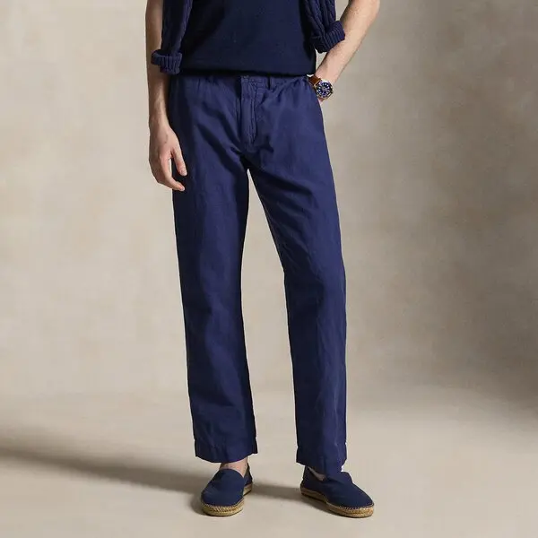 Ralph Lauren Bedford Classic Fit Linen-cotton Pant - New Classic Navy